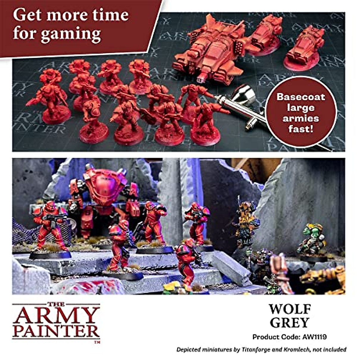 The Army Painter Warpaint Air Wolf Grey - Acrylic Non-Toxic Heavily Pigmented Water Based Paint for Tabletop Roleplaying, Boardgames, and Wargames Miniature Model Painting