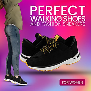 ZEBA Hands Free Slip on Sneakers for Women - Step Up Your Comfort and Style with Perfect Walking Shoes and Fashion Sneakers - Electric Black