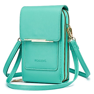 Roulens Small Crossbody Cell Phone Purse for Women, Touch Screen Bag Shoulder Handbag Wallet with Credit Card Slots