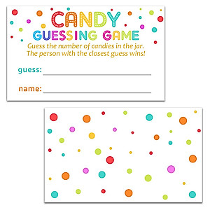Yangmics Direct 60 Candy Guessing Game Cards - Guess How Many in the Jar Game Tickets-Baby Shower Party Collection
