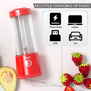 Mulli Portable Blender,USB Rechargeable Personal Mixer for Smoothie and Shakes, Mini Blender with Six Blades for Baby Food,Travel,Gym and More