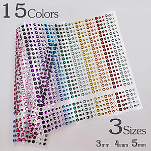 1575 Pieces Eye Face Gems Self-Adhesive Rhinestone Stickers for Makeup, Rainbow Glitters Jewels Face Stickers, for DIY Nail Body Accessories