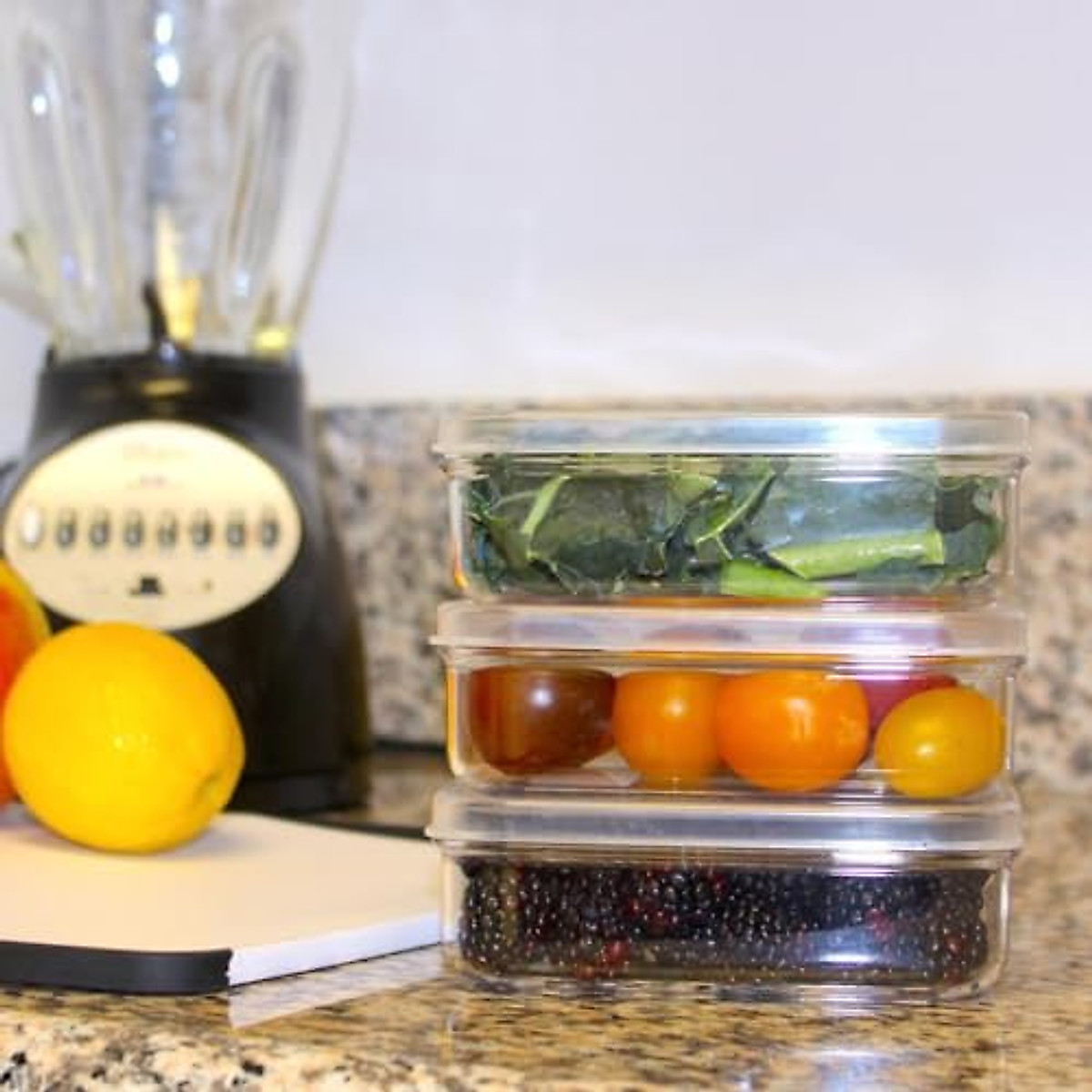 (Set of 3) Micro Clear 2.3 qt Kitchen Pantry Food Storage Container Set with Lid, Shatterproof, BPA Free, Dishwasher, Microwave Safe Canister, Fridge Refrigerator Organizer, Made in Japan