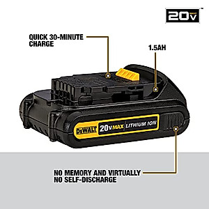 DEWALT 20V MAX Battery, Compact 1.5Ah (DCB201)