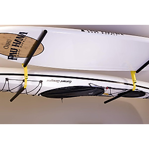 Suspenz Kayak Storage Rack, Ceiling/Under Deck Garage Hanger for 2 Kayaks and SUPs, Yellow, 11-7800