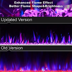 Xbeauty 30 inch Wall Mounted Recessed Electric Fireplace Insert, Flush Mount Linear Fireplace, Ultra-Thin Lightweight LED Fireplace Heater, Fit 2x4&2x6 Stud w/Touch Screen,Remote Control,1500W,Black