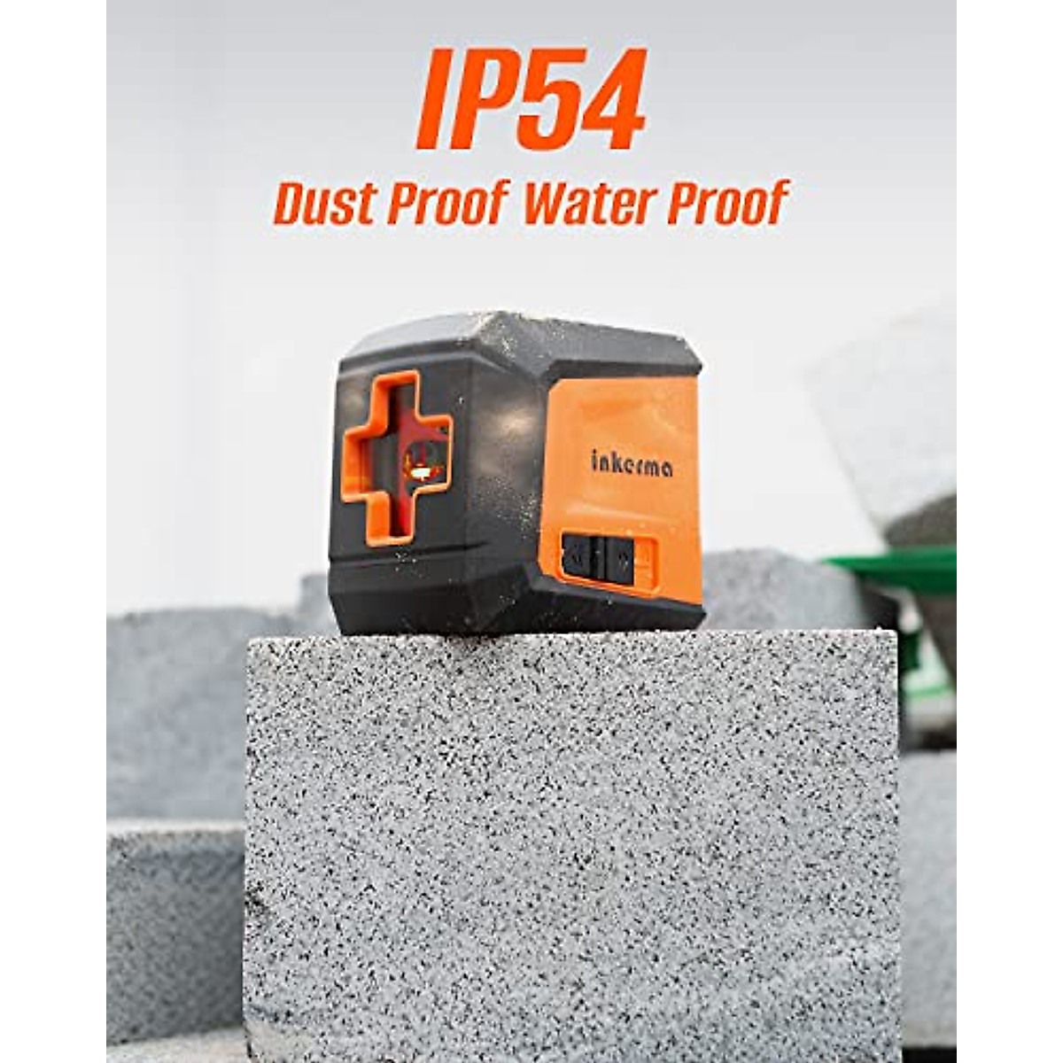 50 ft. Red Self-Leveling Cross Line Laser Level with Mode Lock for Indoor Use - Protective Carrying Pouch & Batteries Included