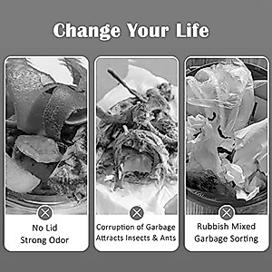 Sequpr Kitchen Trash Can with Lid can Slide 40l(20l+20l), 2 x 5.28 Gal Garbage Can for Kitchen Outdoor, Double Trash Cabinet Cans Bin with Holder, Plastic Storage Recycling Bins, White