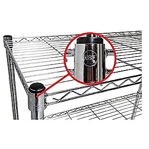 Apollo Hardware Chrome 4-Shelf Wire Shelving with Wheels 14"x24"x48" (Chrome)