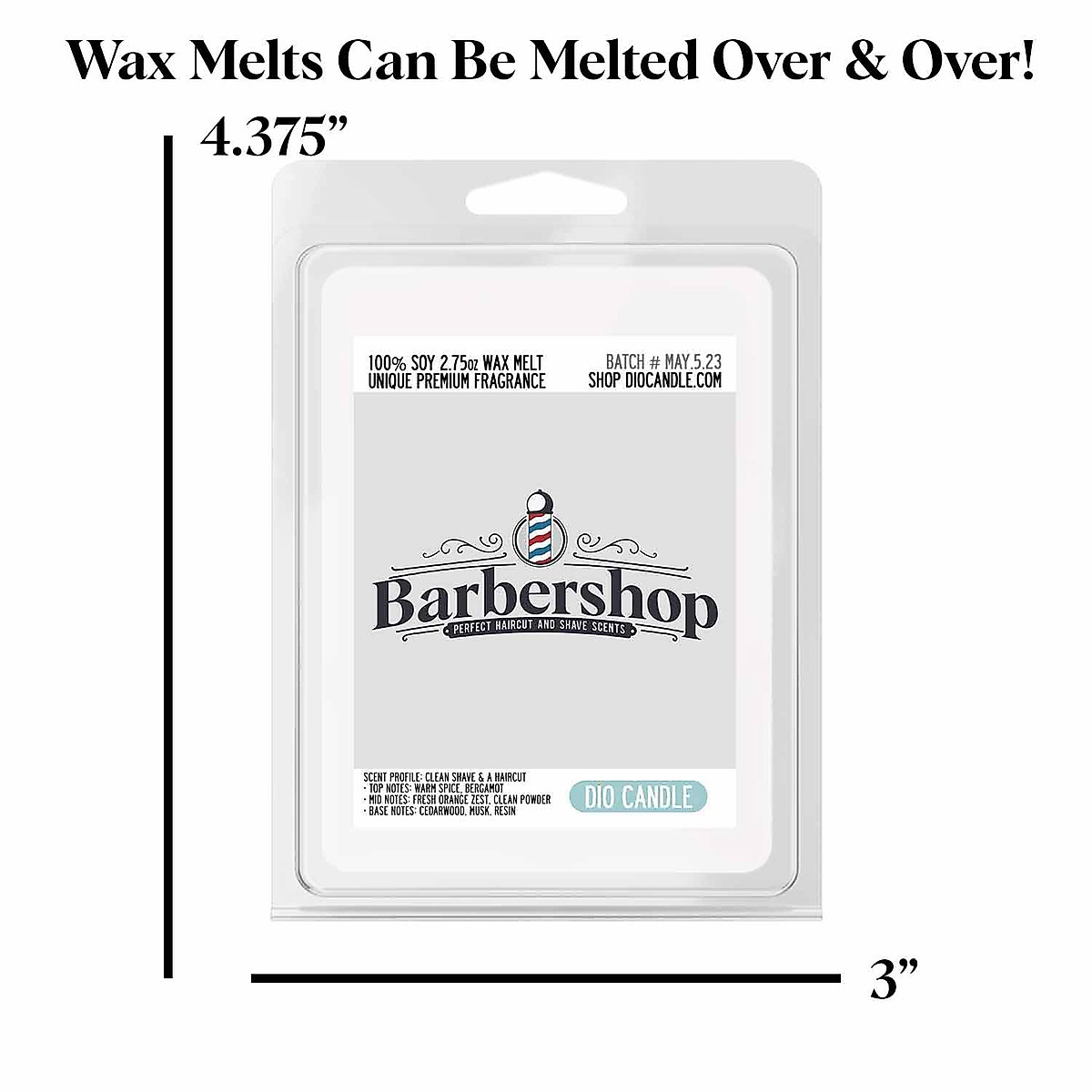 Mens Haircut Barbershop Scented Wax Melts - Smells Like Clean Shave & a Haircut - 100% Naturally Vegan Soy and Premium Fragrance | Great Gift | Handmade in Denver, Colorado (4 Pack Wax Melts)