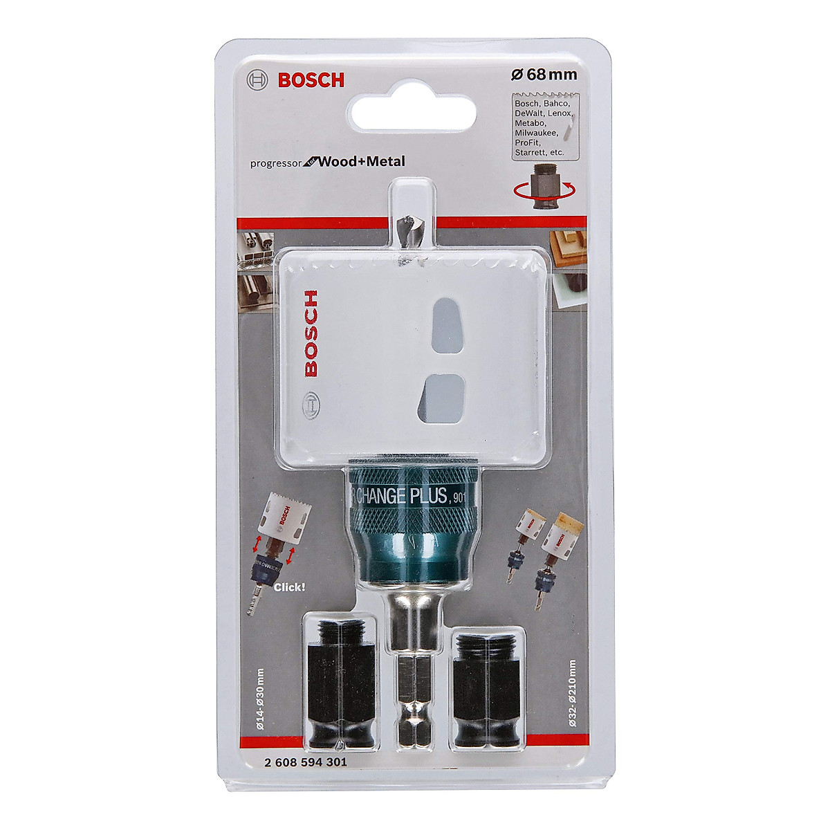 Bosch Professional 2608594301 Lochsäge Progressor for Wood & Metal Starter Kit Set (Holz und Metall, Ø 68 mm, Zubehör Bohrmaschine) Hole Saw (Wood, Diameter, Accessories Drill)