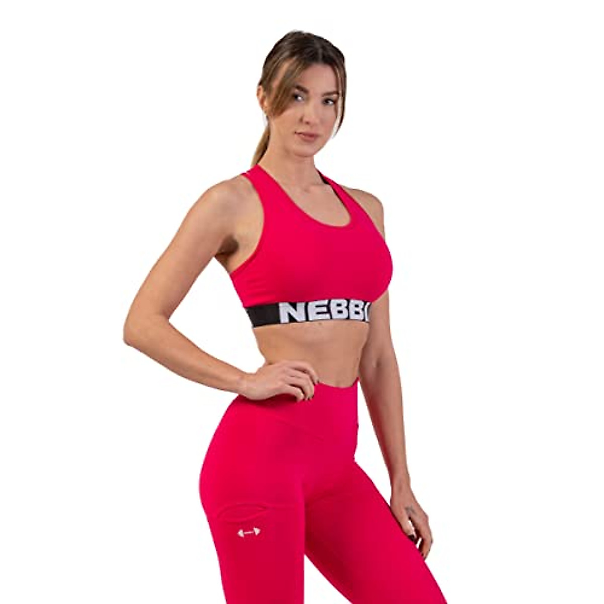 NEBBIA Medium Impact Cross Back Sports Bra 410 Pink