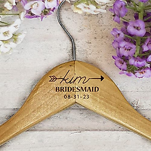 Custom Engraved Wood Hanger - Personalized for Bride Bridesmaid Wedding Bridal Party