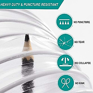 2.5 Inch x 5 Feet Dust Collection Hose - Flexible Clear PVC Contractor Grade Puncture Resistant Dust Debris Fume Hoses - Coated Wire Helix Reinforced - Includes Clamps