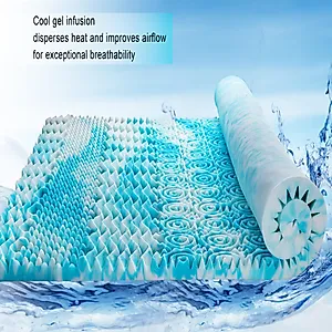 Askme 2 Inch 7-Zone Twin Memory Foam Mattress Topper, Cooling Gel Foam Mattress Topper for Pressure Relief,Bed Topper in a Box CertiPUR-US Certified, Twin Size