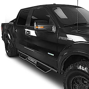 V8 GOD F150 Side Step Running Board Nerf Rails Rock Slider Bar Texture Steel Compatible with Ford F-150 2009-2014 SuperCrew