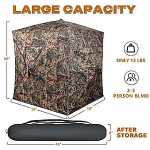Wide Bottom Hunting Blinds with Hunting Blind 2-3 Person