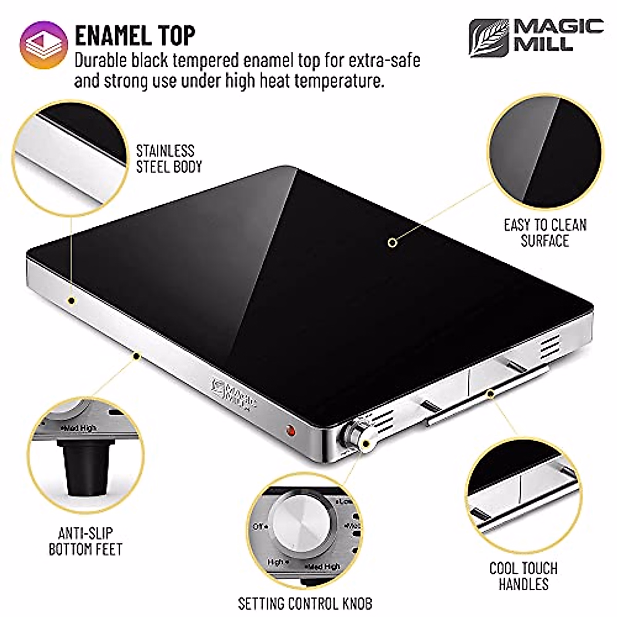 Magic Mill Extra Large Food Warmer for Parties | Electric Server Warming Tray, Hot Plate, with Adjustable Temperature Control, for Buffets, Restaurants, House Parties, Party Events (21" x 16")