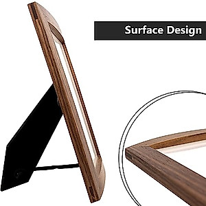 H-A 8x10 Picture Frames with Mat, Rustic Natural Wood Photo Frame for Tabletop (1 pcs)