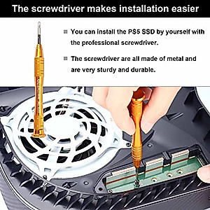 IKPEK 2Pcs PS5 SSD Screw and 2Pcs Ring Replacement and 1Pcs Screwdriver for Sony PS5 Playstation 5 Console Solid State Drive