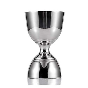 Derrison Bell Jigger Stainless Steel Bar Tool With 0.5oz, 1oz, 1.5oz and 2oz Measuring Marks, Mirror Polished Finish, One Jigger