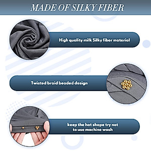 9 Pcs Women Turban Braid Headscarf Braid Turban Wrap Pre Tied Twisted Braid Hair Covered Hat Beanie Beaded Headband Headwear One Size Multicolor Cap(Classic)