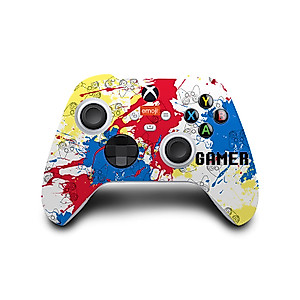 Head Case Designs Officially Licensed Emoji Gamer Art Patterns Matte Vinyl Sticker Gaming Skin Case Cover Compatible with Xbox Series S Console and Controller Bundle