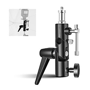NEEWER Camera Flash Bracket H Type Mount with Umbrella Softbox Holder, 180° Swivel Adjustable Metal Light Stand Adapter with 1/4" to 3/8" Screw Adapter for Speedlite LED Light Stand Tripod (2 Pack)