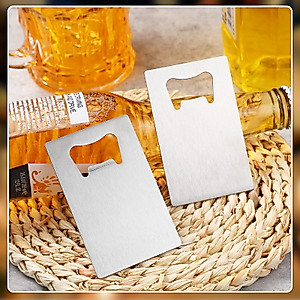 Nuogo 100 Pieces Stainless Steel Card Bottle Openers Bulk Metal Card Beer Bottle Openers Groomsmen Wallet Bottle Opener for Wedding Party Bridesmaid Favors Gifts (Silver, Credit Card)