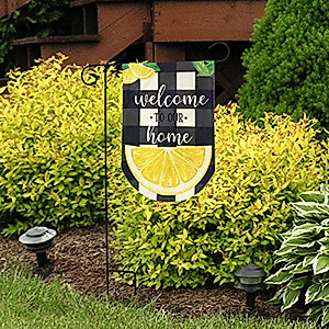 Welcome To Our Home Summer Burlap Garden Flag Lemons Double-Sided 12.5" x 18"