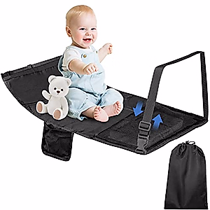 AceList Toddler Airplane Bed - Portable Airplane Seat Extender for Kids with Storage Bag & Mesh Pocket - Baby Travel Essential Footrest - Airplane Must Haves for Toddlers, 17 * 31''