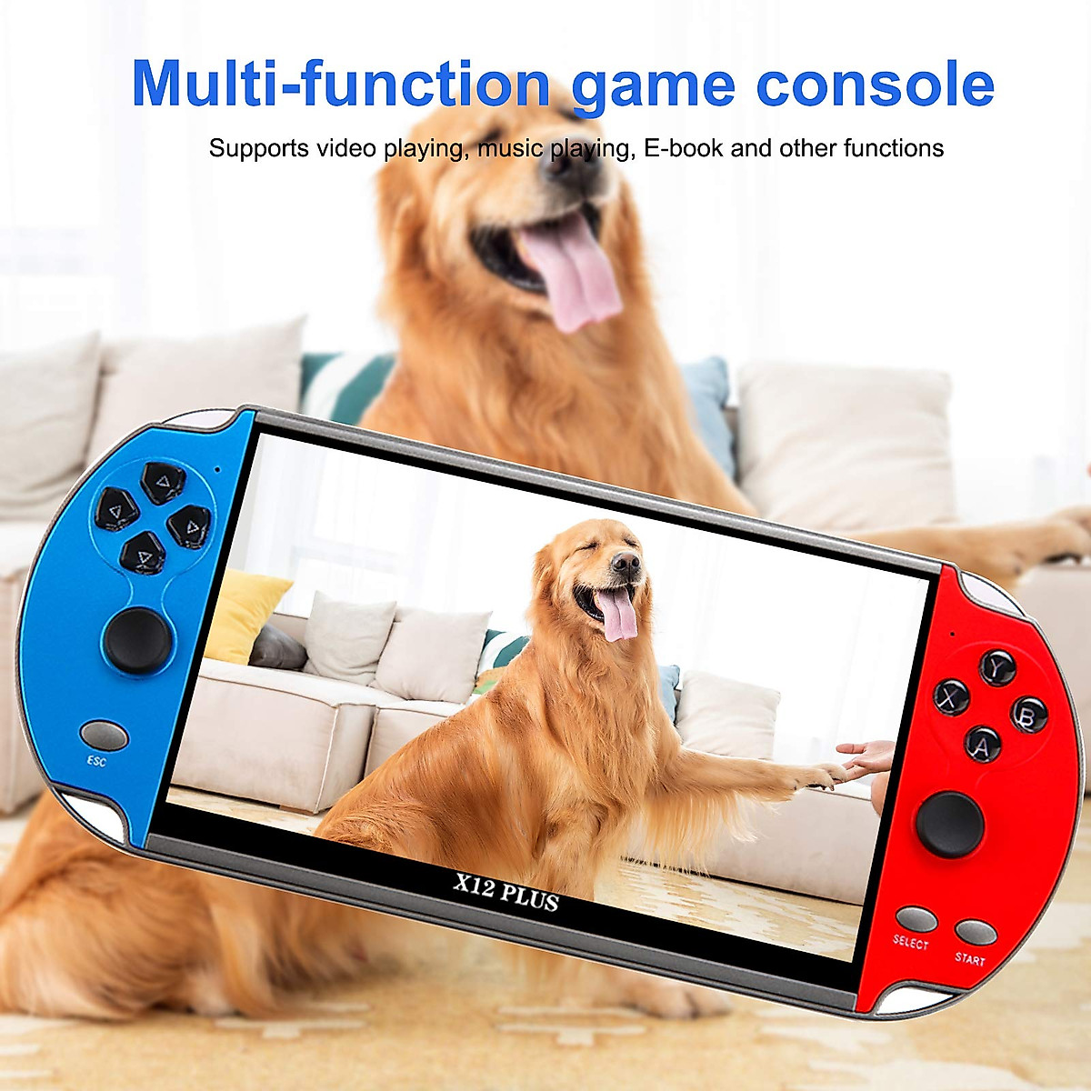 Domary X12 Plus Integrated 7 Inch Video Game Console for 1000 Games 16GB Portable Dual Joystick Game Controller Spupport AV Output TF Card Music E-book