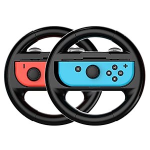 Racing Wheel Controllers Holder for Nintendo Switch Grips for Nintendo Switch JoyCon Wheel Accessory Pair Steering Wheel Controller steering wheel for switch OLED (black)