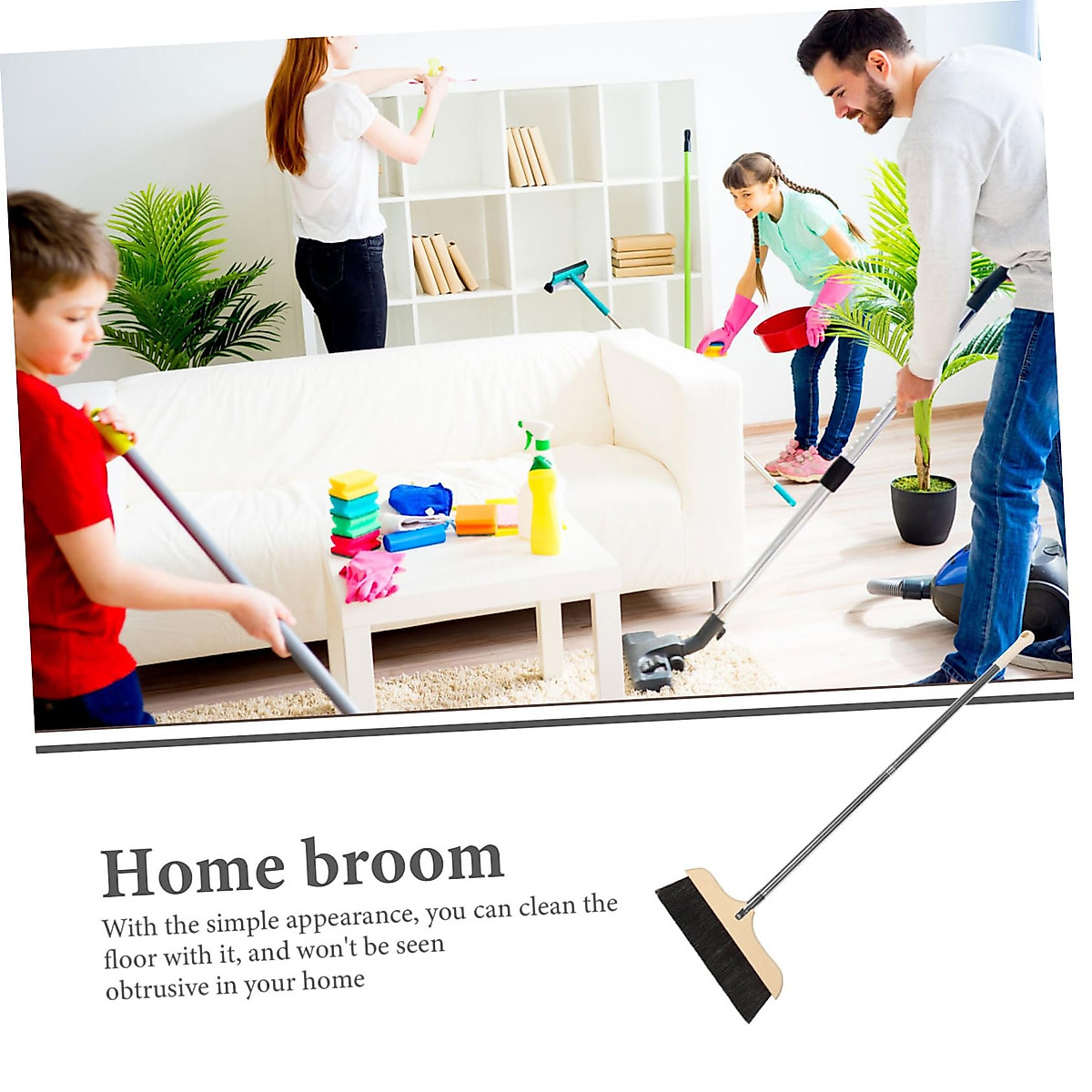 SOESFOUFU Long Handle Broom Housekeeping Broom Push Broom Brush Heavy Duty Broom Floor Sweeper Office Garbage Cleaner Garbage Sweeping Tool Home Broom Sweep Floor Brush Brooms Horsetail Hair