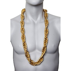 Arsimus 40-Inch Heavy Gold Dookie Chain for 80s and 90s Rapper Costume