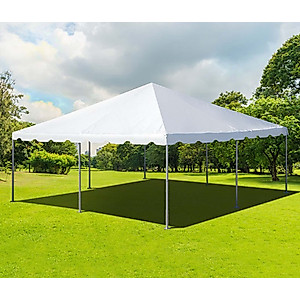 Party Tents Direct 20'x20' Weekender West Coast Tent Frame Style Party Tent (White) PVC Top with Storage Bag - Tents for Parties, Weddings, Birthdays, Banquets, Fiestas, Workshop, Outdoor Event
