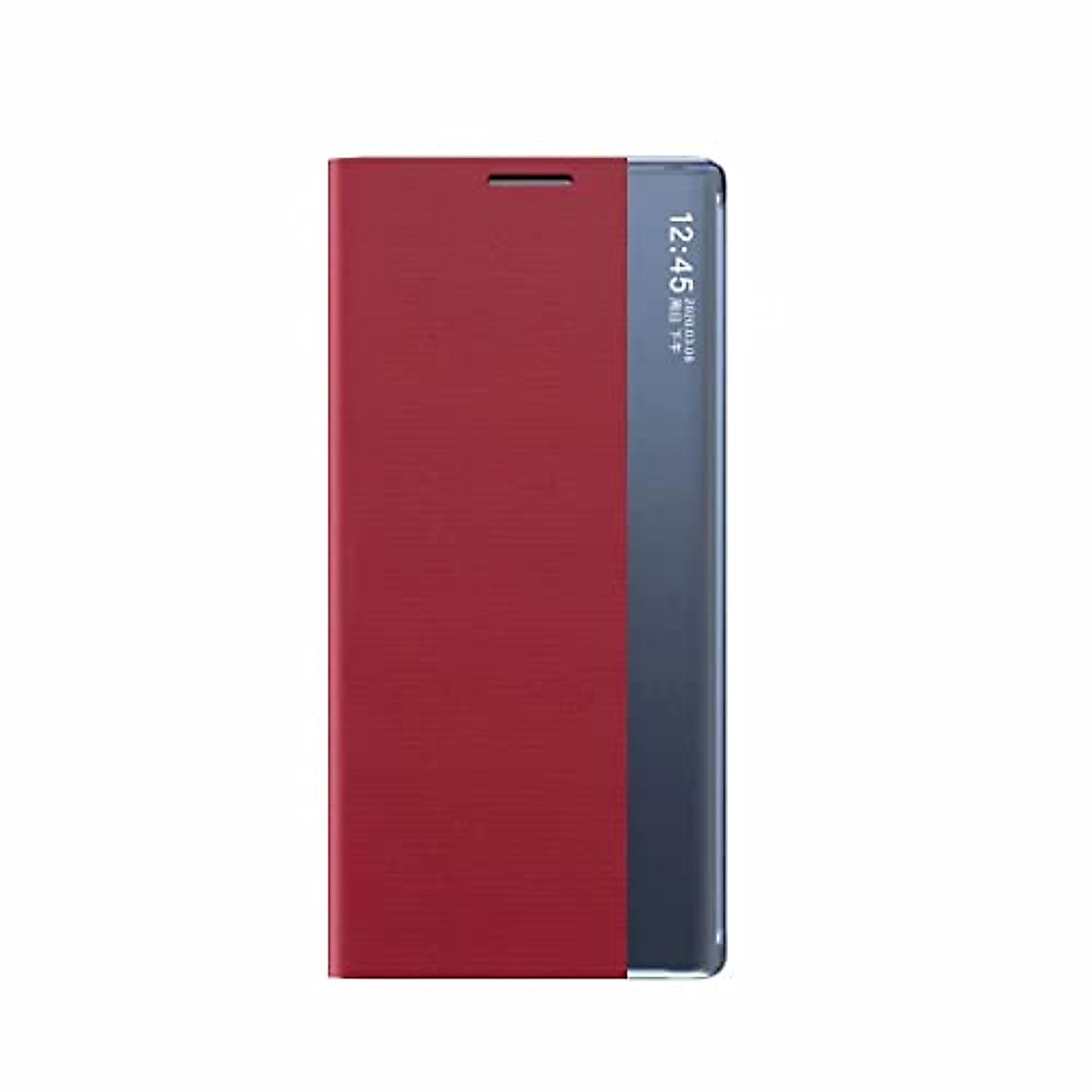 YukeTop Cover for Oppo Reno2 Case, with Stand, Clear Window + Leather + PC, Flip Cover, Cover Protection for Oppo Reno2.(Red)