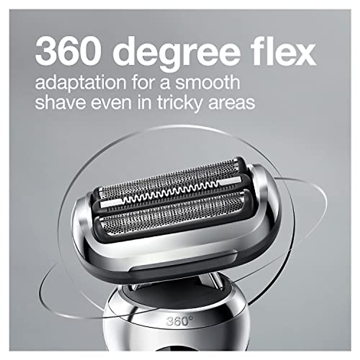 Braun Electric Razor for Men Flex Head Foil Shaver with Precision Beard Trimmer, Rechargeable, Wet & Dry, 4in1 SmartCare Center and Travel Case, Silver