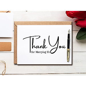 EdgarGifts Thank You For Marrying Us - Wedding Card To Officiant - Thank You Card For Priest - Minister - Judge - Pastor - Thank You Card - Officiant Card