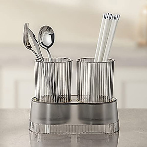 Aurgiarme Chopsticks Storage Holder Drainer Light Luxury Clear Organize Shelf Supplies for Home Kitchen Countertop Drying Rack