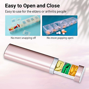 Pill Organizer 7 Day, Betife Daily Pill Box, Weekly Travel Pill Case, Cute Pill Holder to Hold Vitamins, Medicines, Pills, Supplements (Pink)