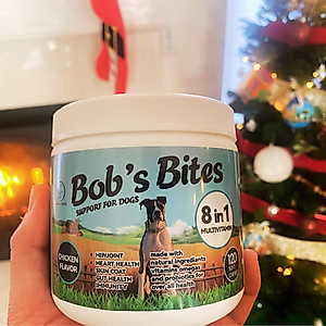 Sana-Copia Chicken Flavor Dog Multivitamin - 120 Soft Chews with Glucosamine, Chondroitin, MSM, Probiotics & Omegas for Joint, Skin, Heart & Gut Health