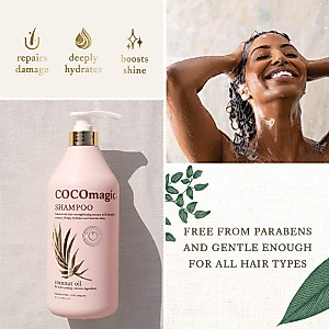 CocoMagic Nourishing Shampoo | Coconut Oil and Botanical Extracts | Strengthen, Restore Softness and Shine | Paraben Free, Cruelty Free, Made in USA (32 oz)