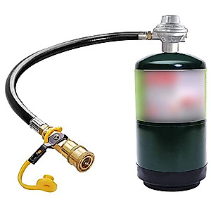 Hicello Low Pressure 1LB Propane Tank Gas Regulator Valve with 1/4'' Quick Connect Shut Off Valve and 30Inch Propane Hose for Outdoor Camper Grill Stove, Heater, Fireplace, Fire Pit