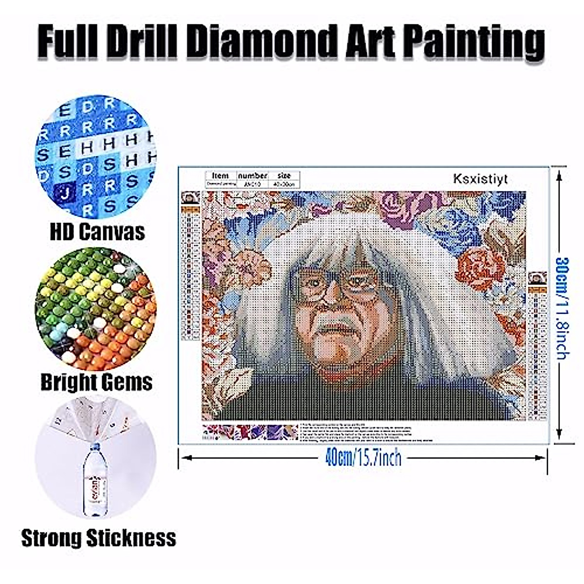 Funny Danny DeVito Diamond Art Painting Kits， Round Full Drill Diamond Dots Paintings for Adults Beginners, Paint with Diamonds Gem Art Painting Kits DIY Adult Crafts Diamond Art Kits 16x12inch