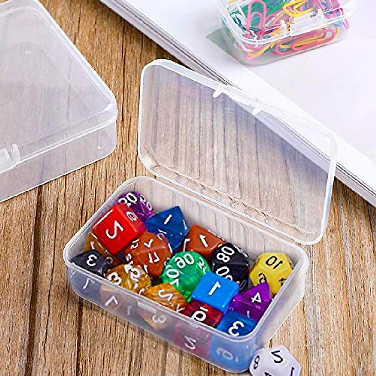 Clear Plastic Beads Storage Containers Empty Mini Storage Containers Box,12 Pack Plastic Storage Containers with Lids,Beads Storage Box with Hinged Lid for Beads,Earplugs,Pins, Small Items