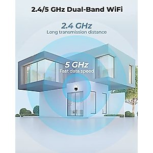 REOLINK 4K Wired WiFi Outdoor Camera, 8MP Dual Lens Security Camera, 360 PTZ Camera w/Auto Tracking, 2.4/5GHz Wi-Fi Smart Person/Vehicle Detection, 6X Hybrid Zoom, Color Night Vision, TrackMix WiFi