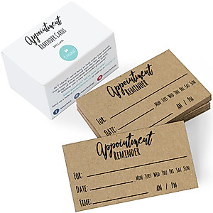 200 Appointment Reminder Cards - Kraft Style for Business, Hair Salon, Dental Office, Massage Therapist, Grooming, Hairdresser, Medical Doctors and More - Bulk Pack of Your Next Appointment Cards …