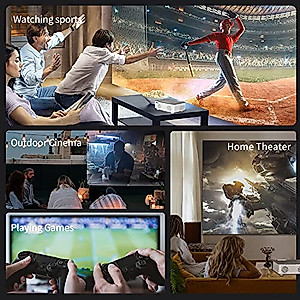 Projector with WiFi and Bluetooth [120" Projector Screen Included] 2023 Outdoor Movie Projector iOS & Android Native 1080P Full HD 9500L Compatible with TV Stick,Video Games, PC, Laptop,Smartphone