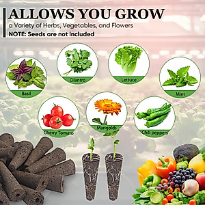 Hydroponics Supply Seed Pods Kit for Growing System, Seed Starter Pods for Indoor Garden, 50pcs Grow Sponges for AeroGarden, 15 Baskets, A&B Hydroponic Nutrients, Work with Idoo and Other Hydroponics
